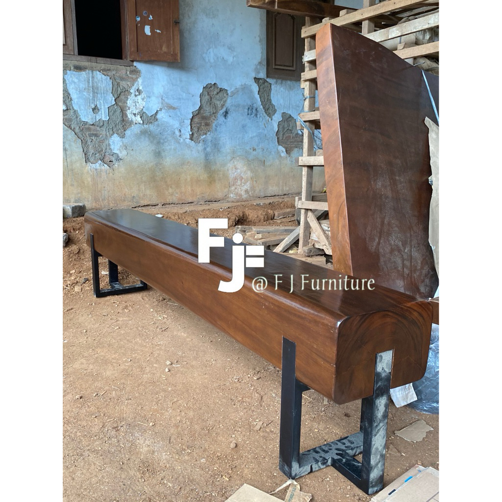 Jual BANGKU KAYU SOLID TREMBESI INDUSTRIAL BENCH KAYU UTUH SOLID BALOK ...