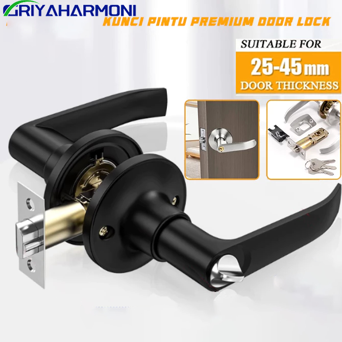 Jual COD Handle Pintu Hitam Set Gagang Pintu Rumah Minimalis Komplit ...
