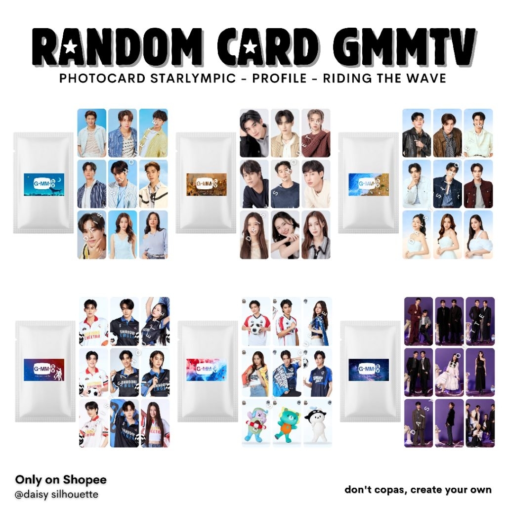 Jual RANDOM CARD GMMTV 8 PCS | PHOTOCARD UNOFFICIAL PROFILE GMMTV 2024 ...