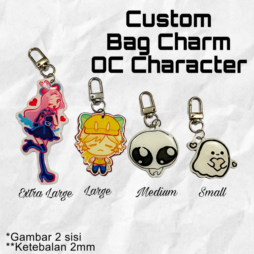 Jual Custom Keychain Bag Charm OC Character Premium HD 2 Sisi Bebas ...