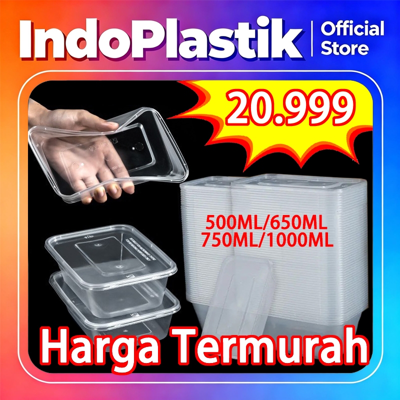 Jual 25Pcs Thinwall Rectangle Food Container Box Clear Tempat Makan ...