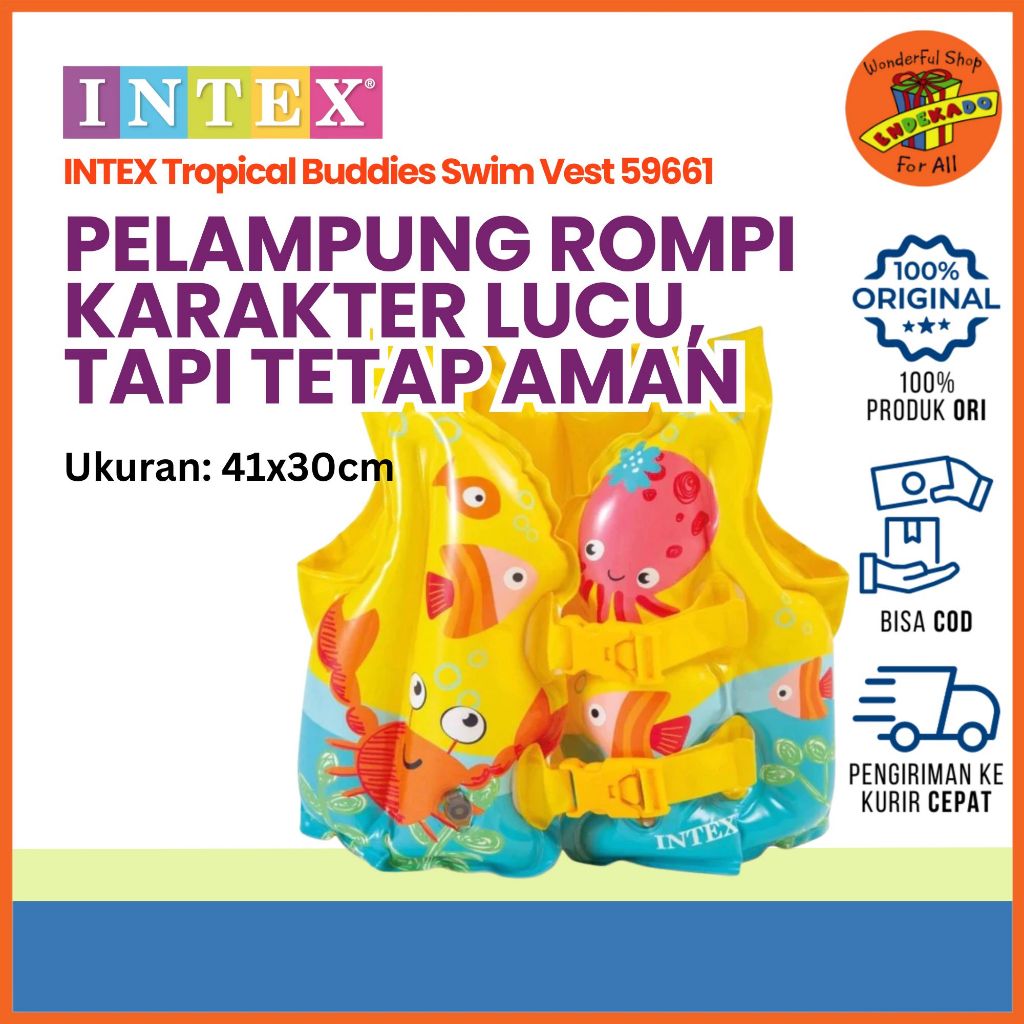 Jual INTEX 59661 ROMPI PELAMPUNG ANAK FISH | Pelampung Jaket Renang ...