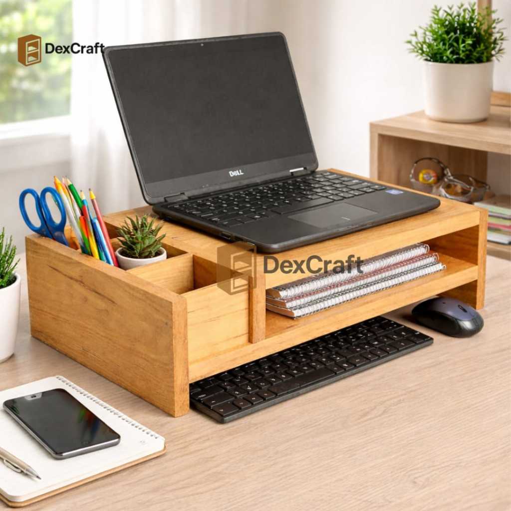 Jual Rak Meja Kerja Kayu Mahoni Minimalis – Tempat Laptop, Keyboard ...