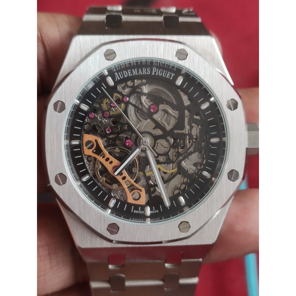 Jual Jam tangan AP automatic skeleton open heart mulus | Shopee Indonesia