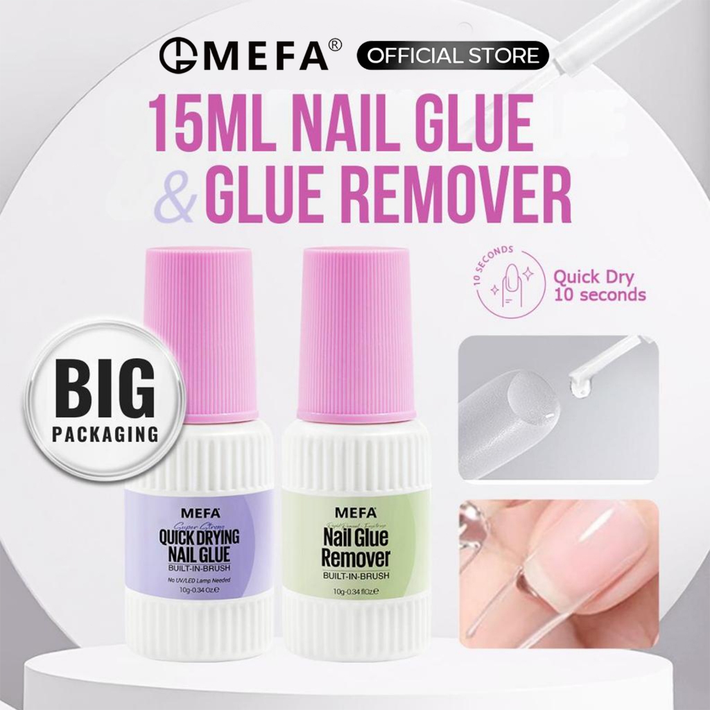 Jual MEFA 10ML Nail Glue in New Soft Tube for Press On & Acrylic Nails ...