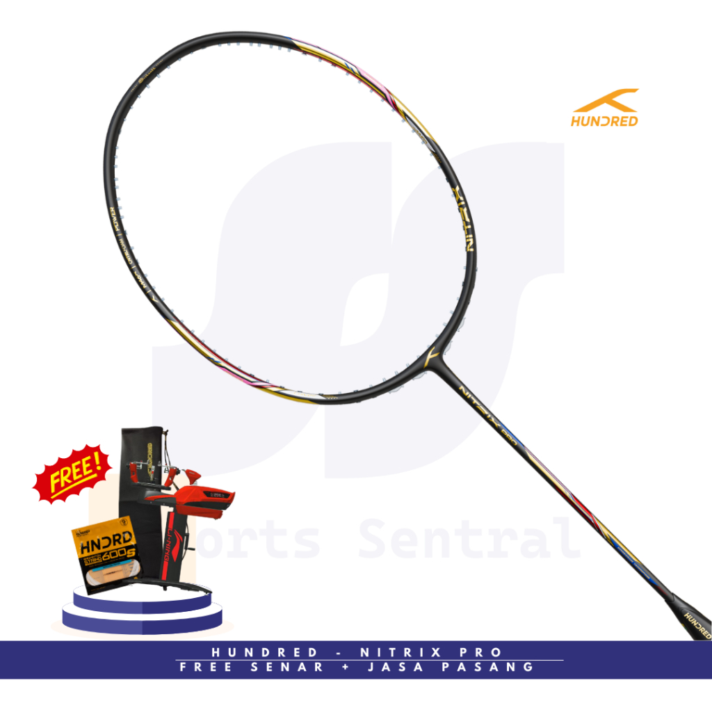Jual Hundred Raket Badminton Nitrix Pro Original Free Senar + Jasa ...