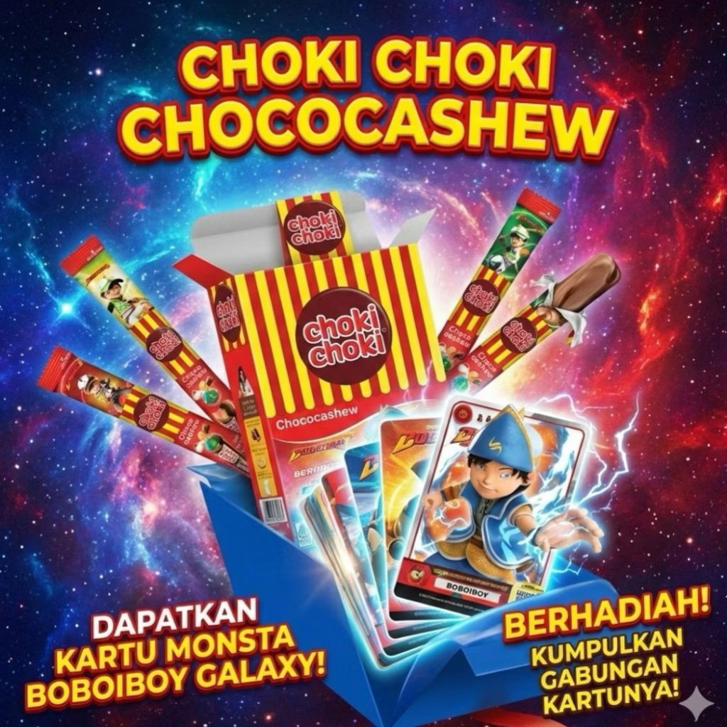 Jual Choki Choki ChocoCashew 20 Pcs – Bonus Kartu Boboiboy Galaxy Card ...