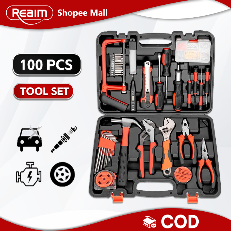 Jual Reaim Hand Toolset 112PCS Tool Kit Alat Rumah Tangga Tool Kit Set ...