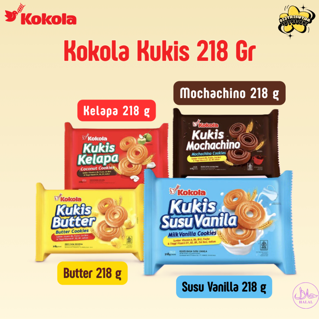 Jual Kukis Kokola 218 Gr Varian Rasa Butter, Kelapa, Mochachino dan ...