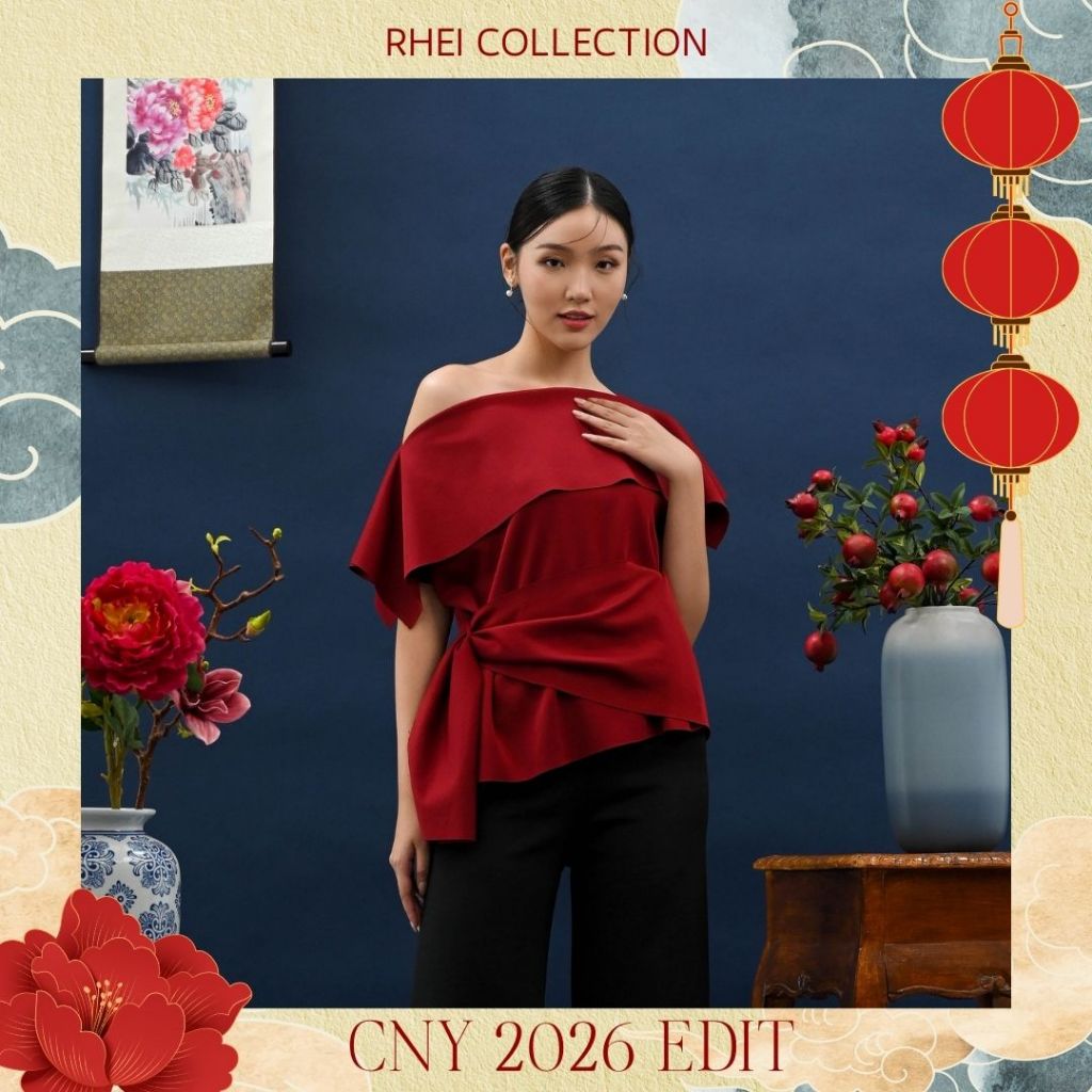 Jual Rhei Collection - Missy Maroon Baju Imlek CNY Atasan Wanita ...