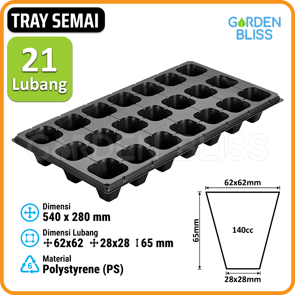 Jual Tray Semai 21 Lubang / 21 Holes Seedling Tray - Polystyrene (PS ...