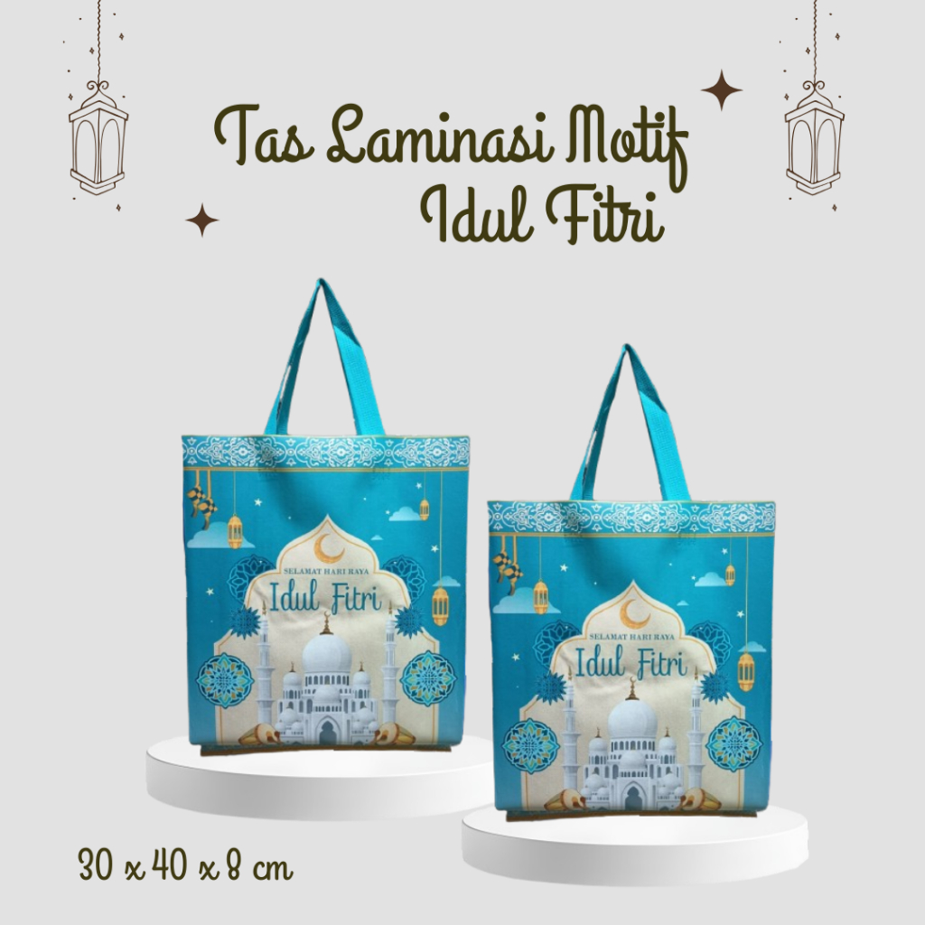 Jual Tas lebaran laminating UK 30x40 isi 12pcs (1lusin) tas hampers ...