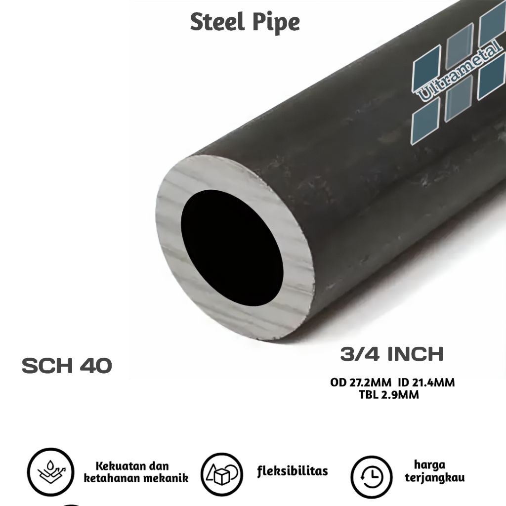 Jual PIPA BESI SCH 40 3/4 INCH | PIPA BESI SEAMLESS PER 1CM | Shopee ...
