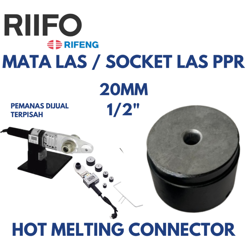 Jual RIIFO PPR Mata Las 20 mm / Socket Las Hot Melting Connector 1/2 ...