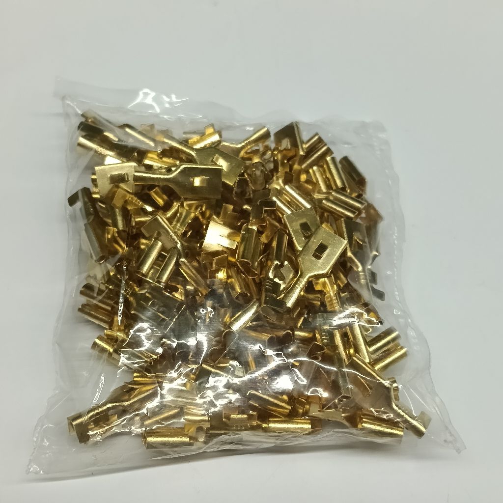 Jual Terminal Skun Gepeng Famale Male 6.3mm Isolator Gepeng vynil Skun ...