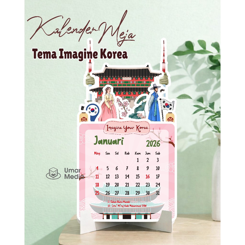 Jual kalender meja 2026 aesthetic - kalender meja lucu - Kalender Meja ...