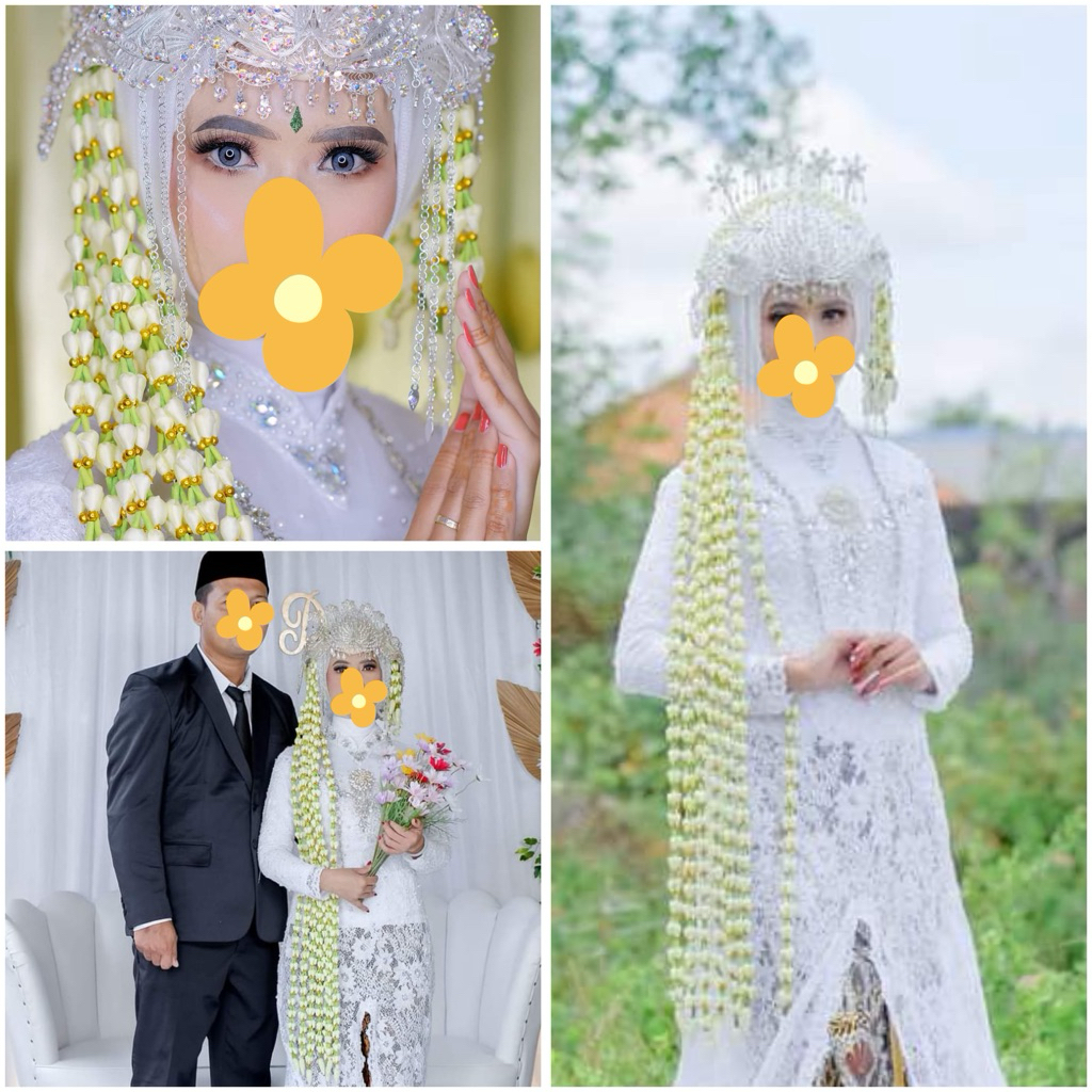 Jual melati imitasi pengantin sunda 1 meter mutiara gold silver ...