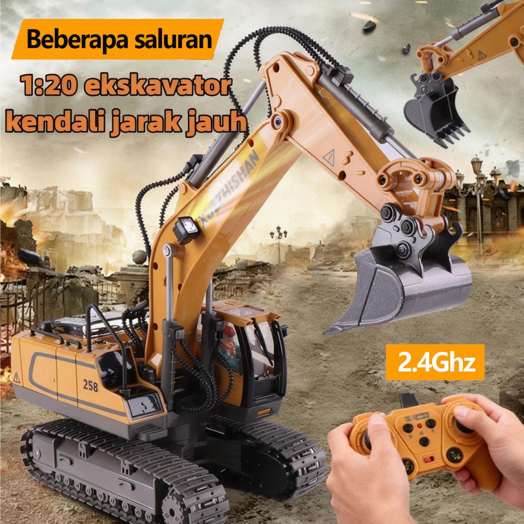 Jual BOBO 2.4Ghz Excavator Remote Control 16 Channel RC Beko Besar ...