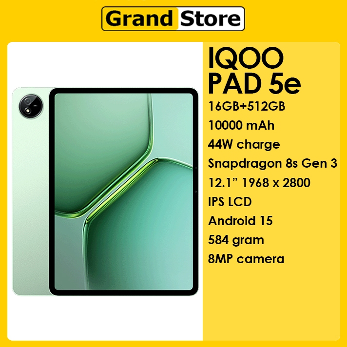 Jual Iqoo Pad 5e Wi-Fi Only 16GB+512GB Snapdragon 8s Gen 3 10.000mAh 12 ...