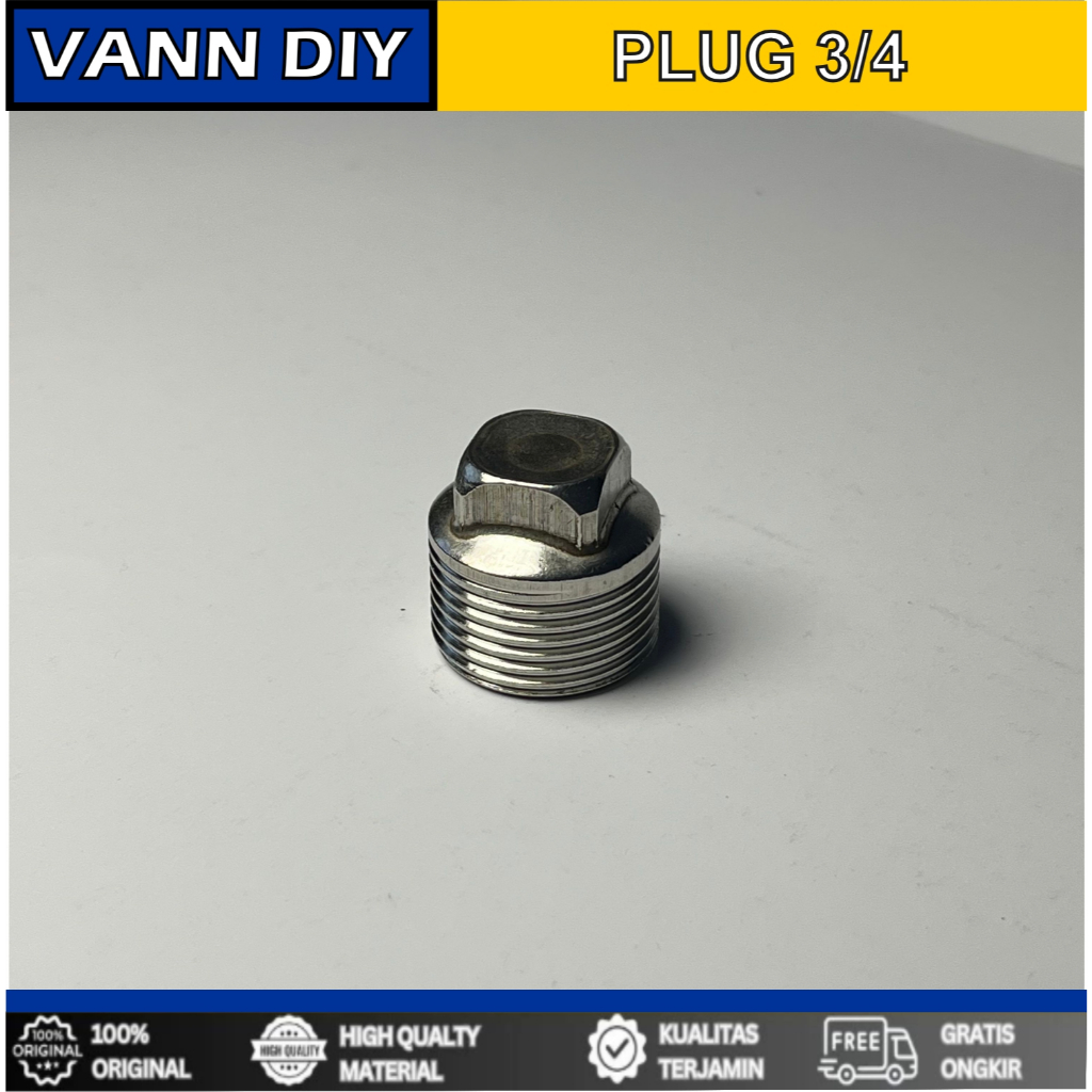 Jual Plug pipa stainless 3/4 / Dop pipa drat luar stainless 3/4 ...