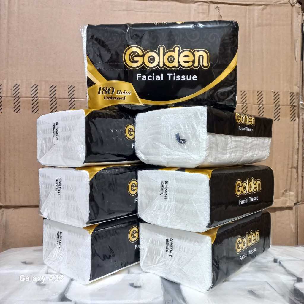 Jual Paket [ 6 PACK ] GOLDEN Facial Tissue 180Helai Embossed. Tisu ...