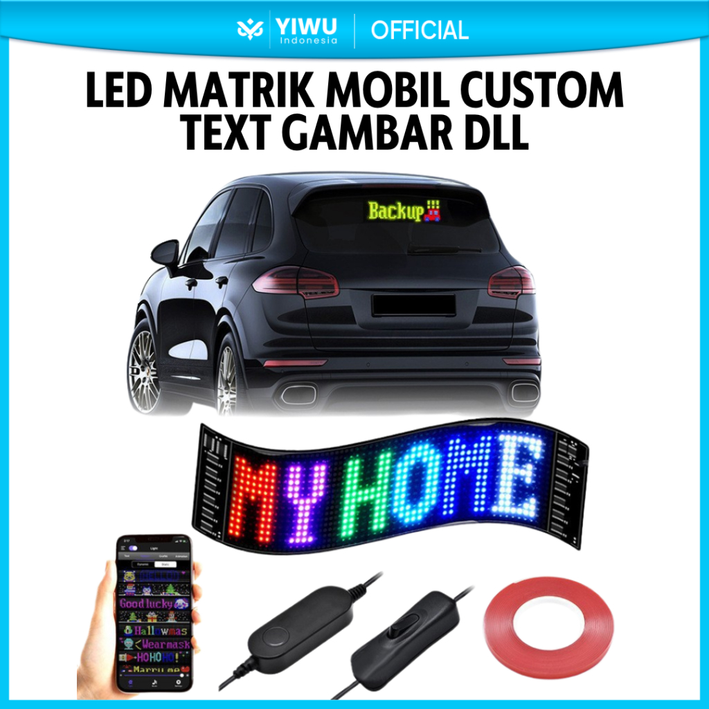 Jual LED Strip Matrix Panel Layar Display Kustom Tulisan USB Bluetooth ...