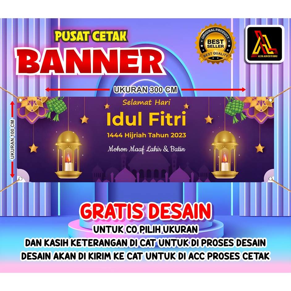 Jual Cetak Spanduk Idul Fitri Custom Nama Logo Perusahaan Instansi 1446 ...