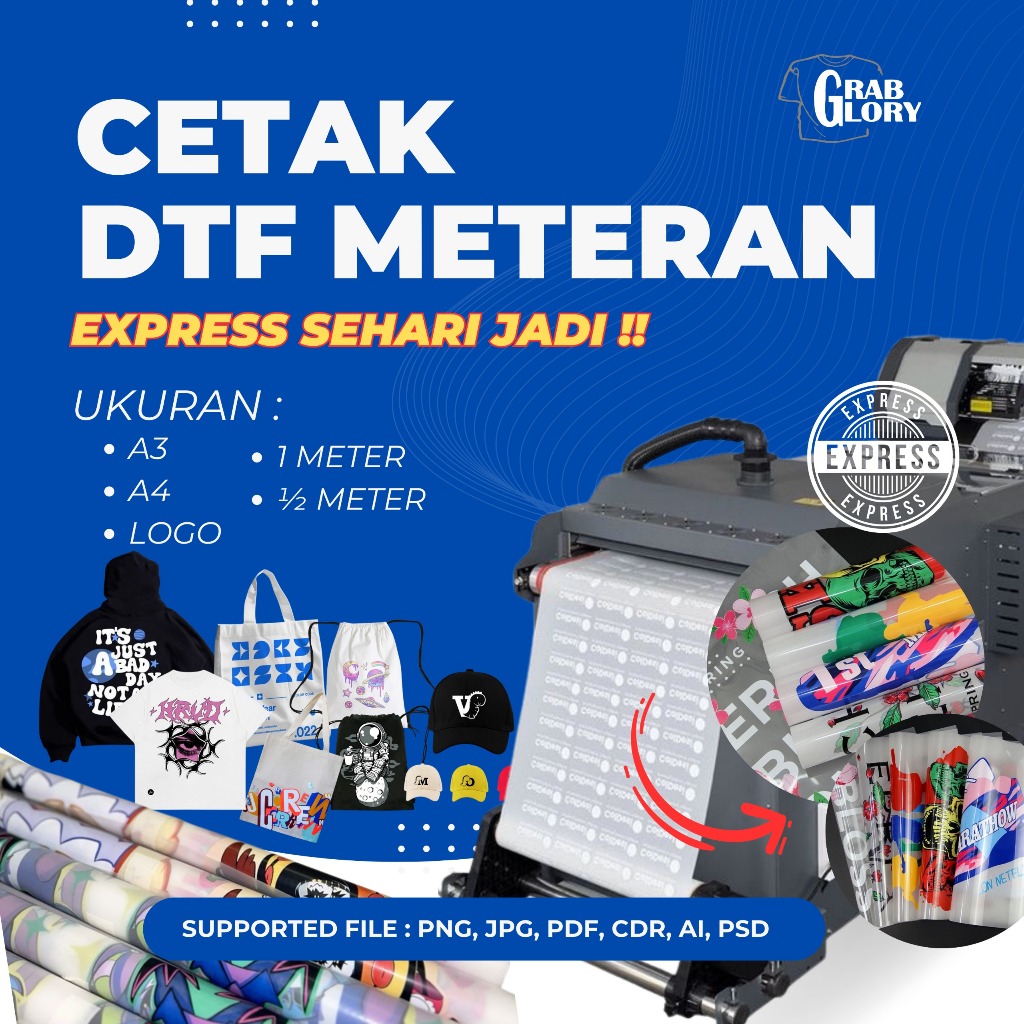 Jual sablon dtf meteran sablon DTF A4 A3 logo sablon satuan sablon dtf ...
