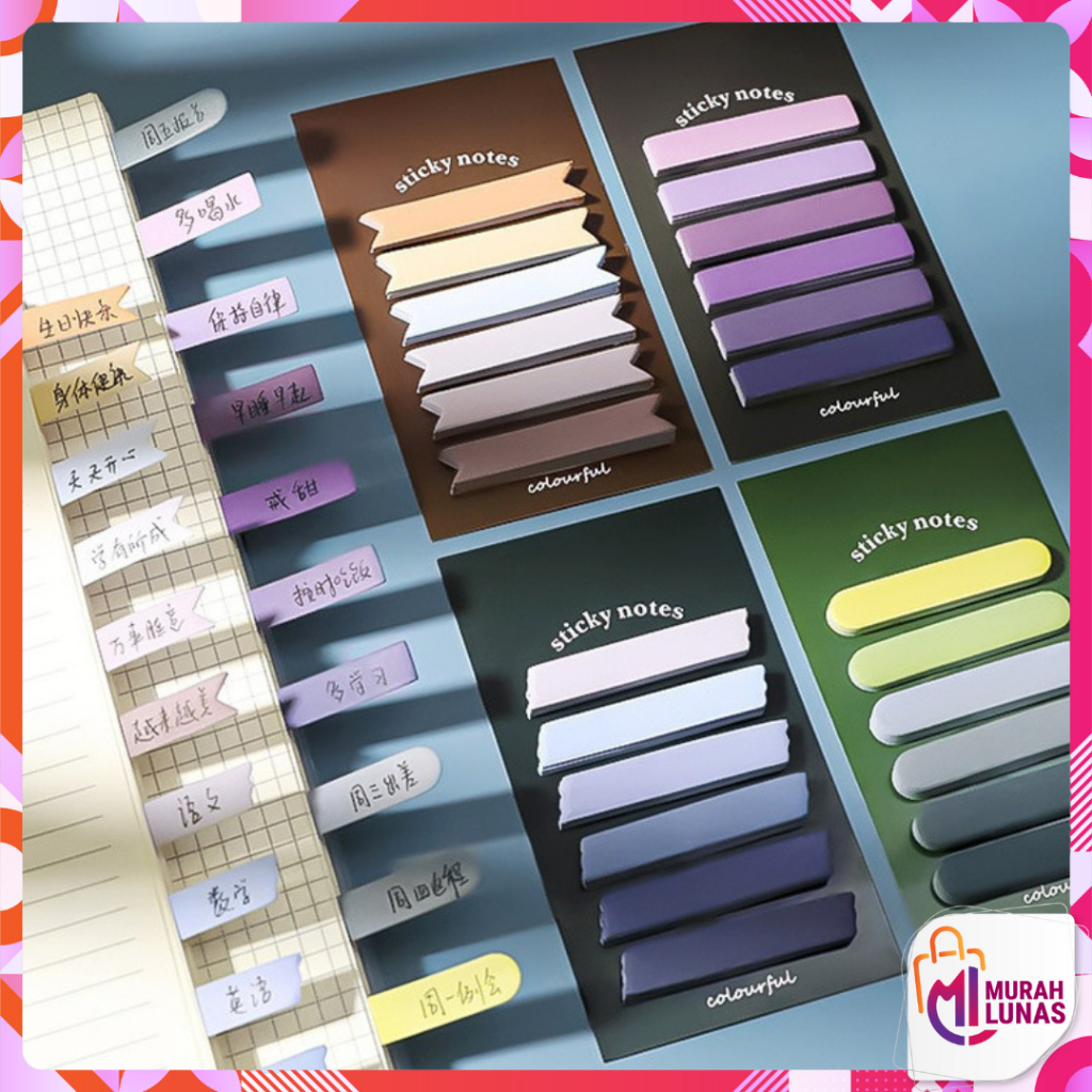 Jual MUNAS Sticky Note Gradiasi 6in1 Tempelan Kertas Catatan 120 Lembar ...
