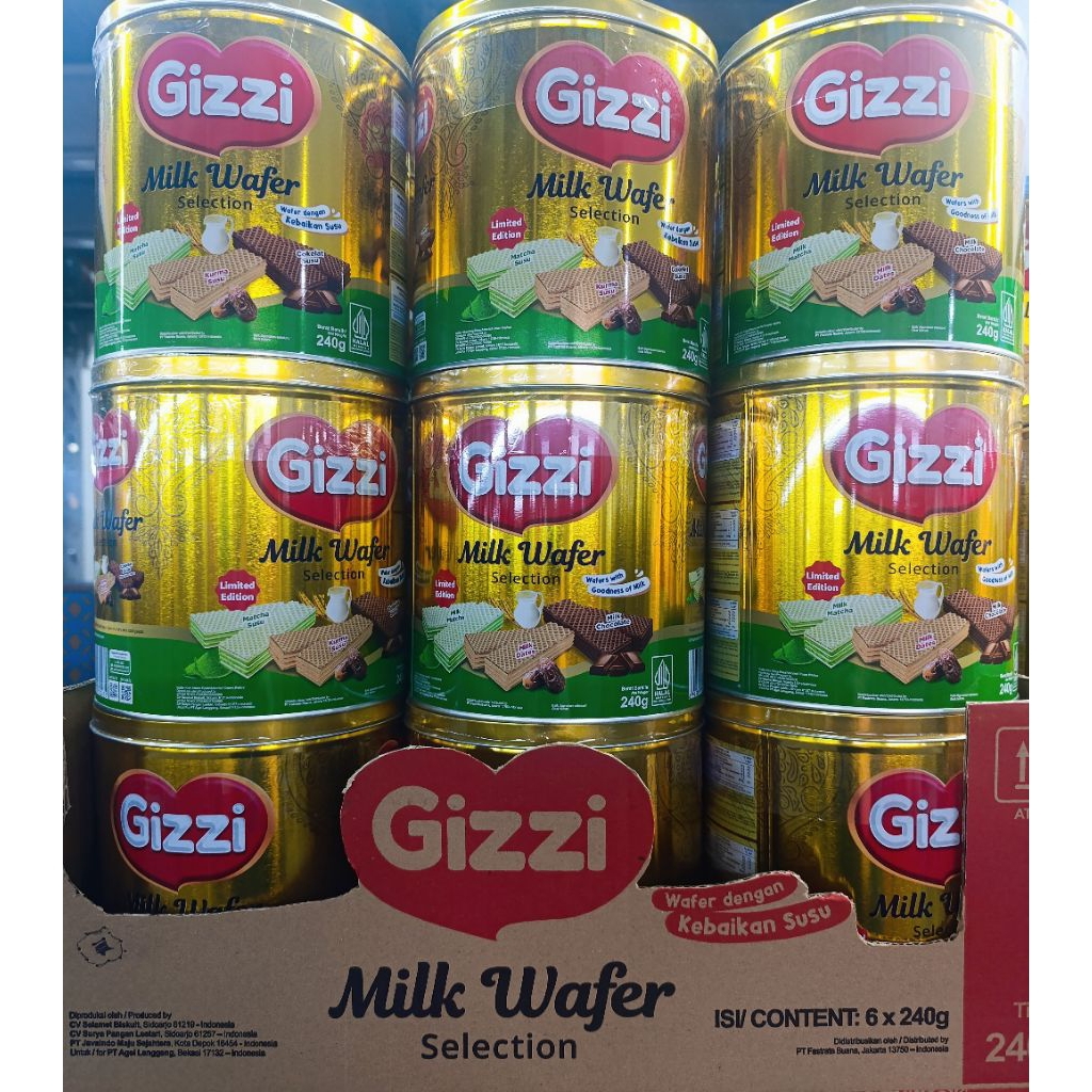 Jual GIZZI Milk Wafer Selection Matcha Kurma Coklat 240 g | Shopee ...