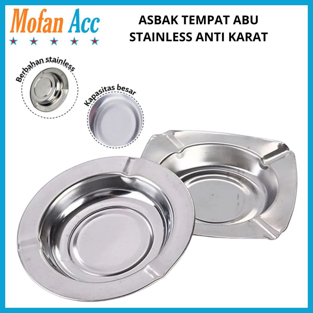 Jual Asbak Stainless Steel Anti Karat 12cm / Tempat Abu Ampas Wadah ...