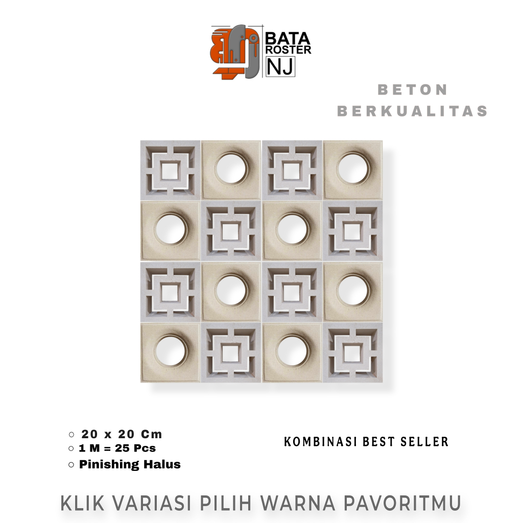 Jual BATA ROSTER NJ - Roster Beton Minimalis - Pagar, Kombinasi, Ukuran ...