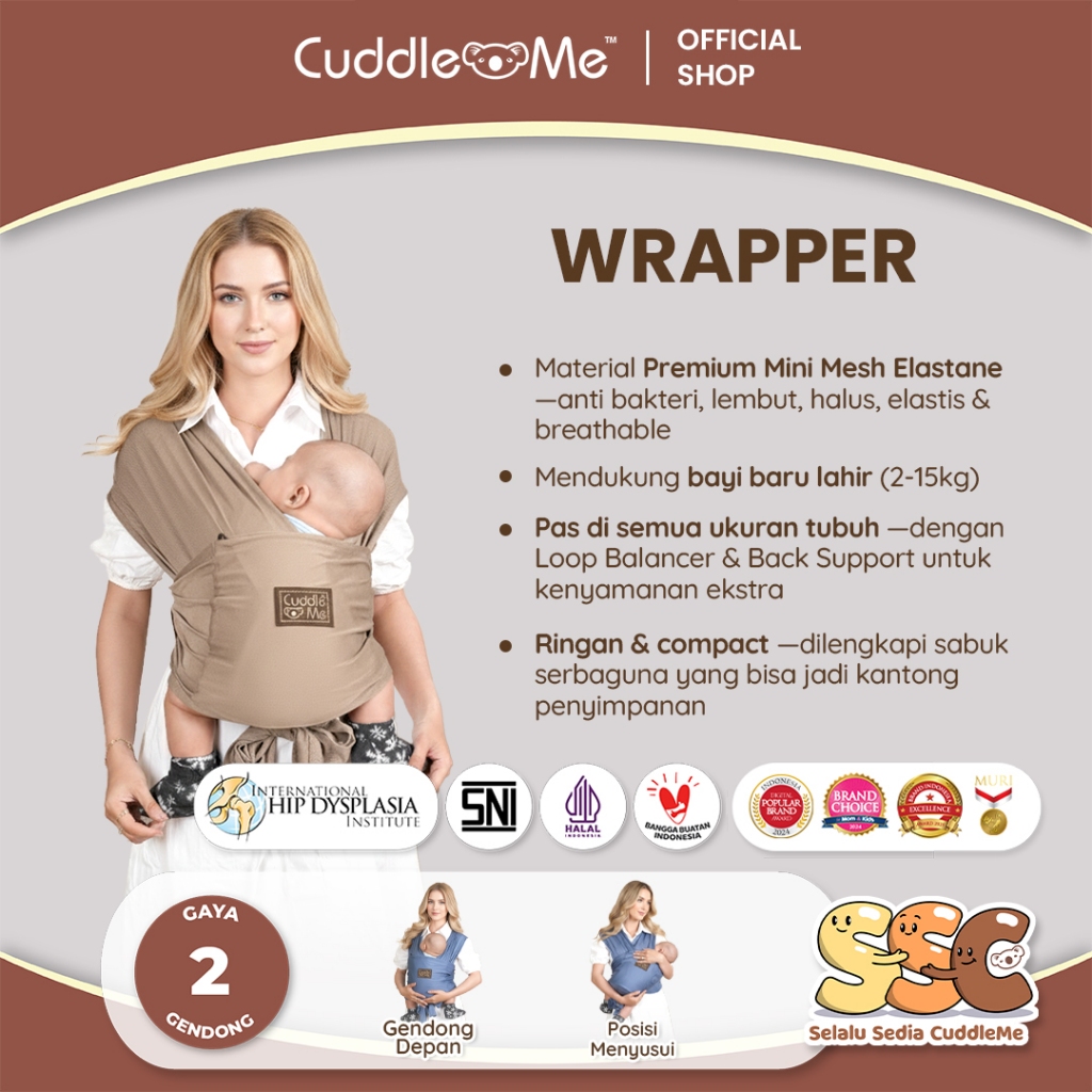 Jual Gendongan Bayi - CUDDLEME Wrapper Kain Lilit Instan Anti Ribet ...