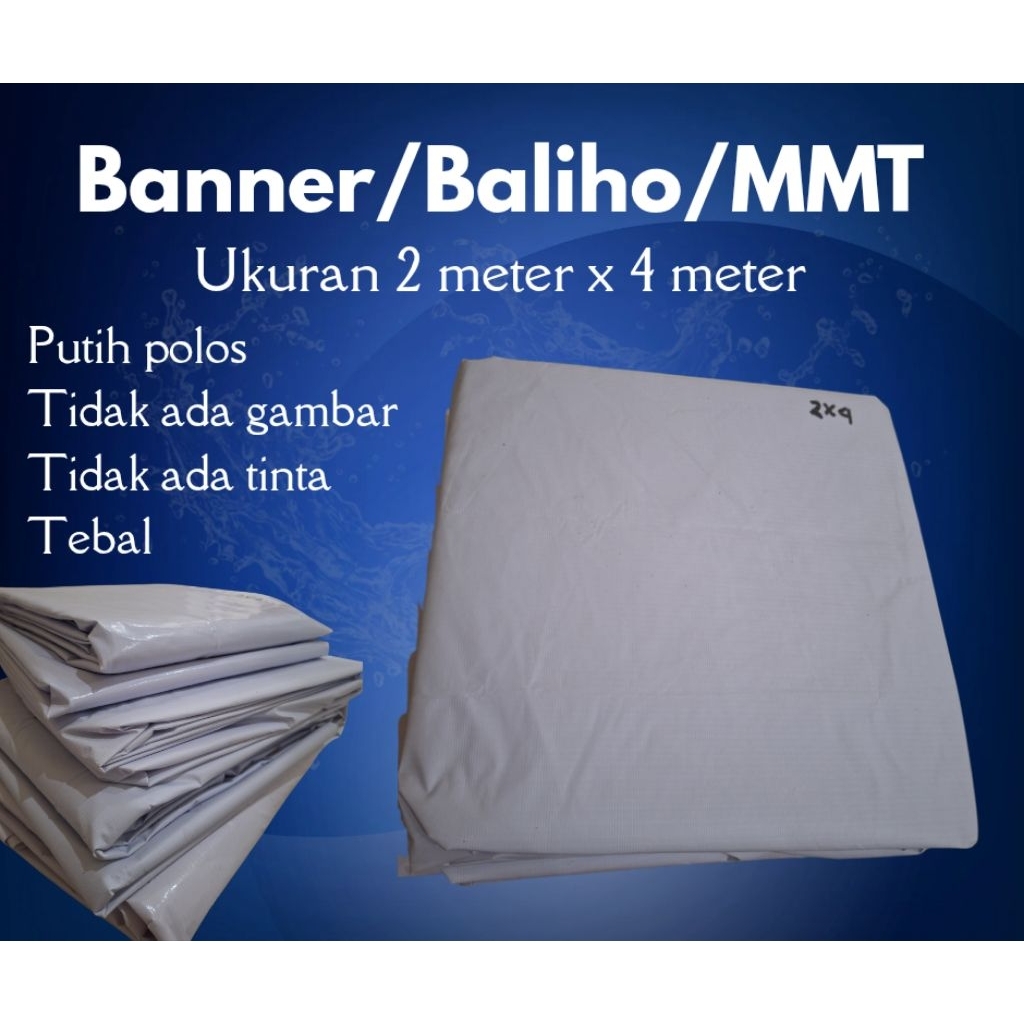 Jual Banner Baliho MMT Ukuran 2m x 4m Putih Polos, Baru, Gagal Produksi ...