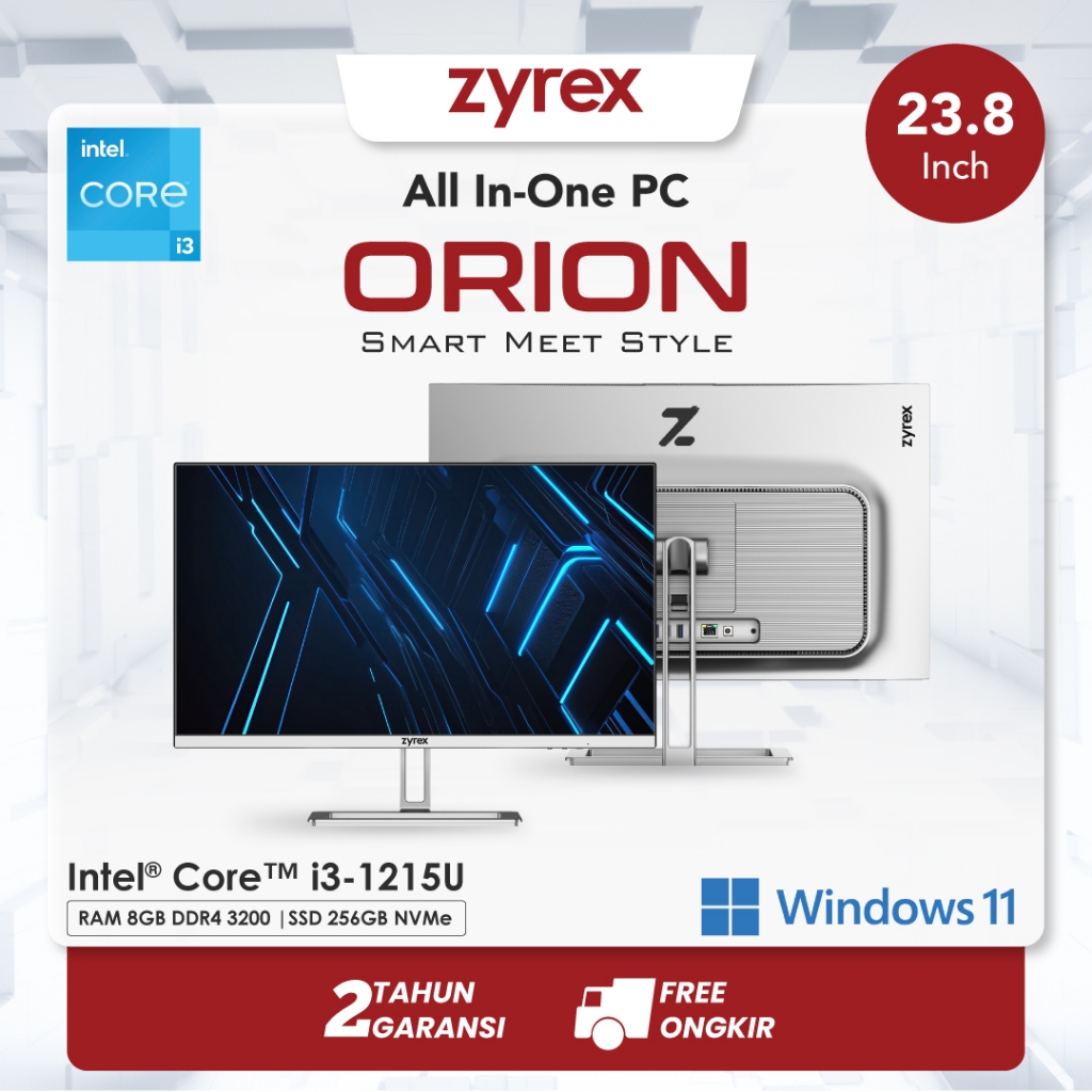 Jual PC All-in-One ZYREX ORION Intel Core i3-1215U RAM 8GB 256GB SSD ...