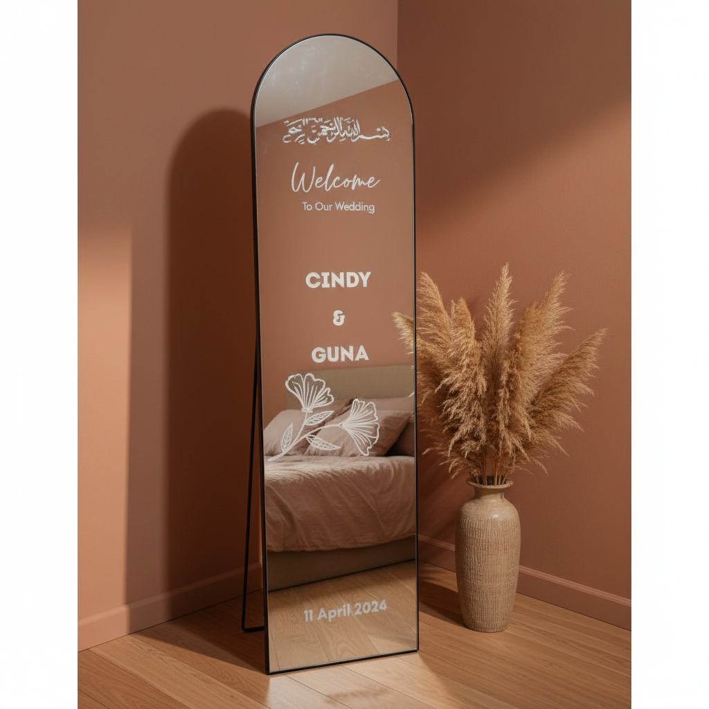 Jual standing mirror wedding sign / Welcome Sign Wedding Mirror Arch ...