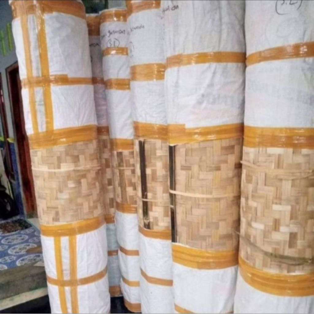 Jual tabag bilik gribik bambu anyaman bambu polos ukuran 2x3 3x3 1x3 ...