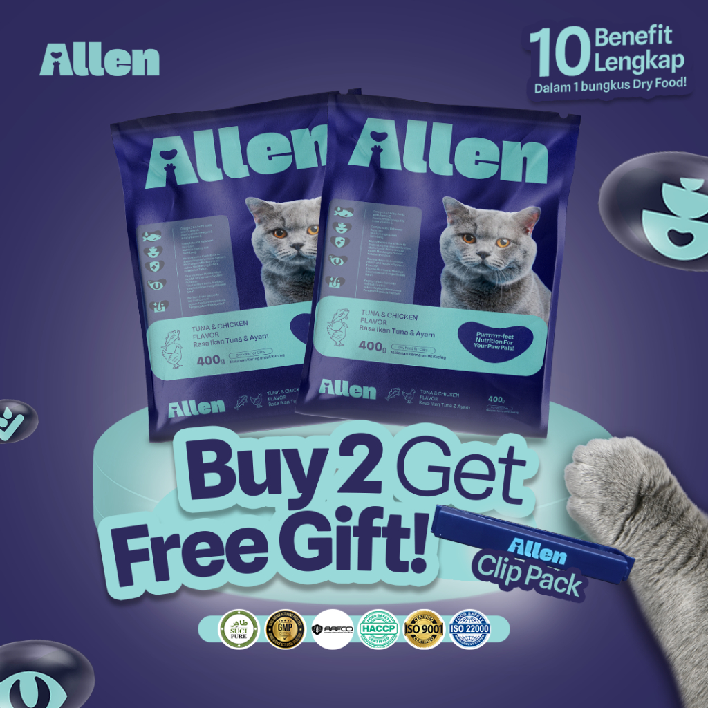 Jual [Free Gift] Allen Makanan Kucing Kering Premium Semua Umur ...