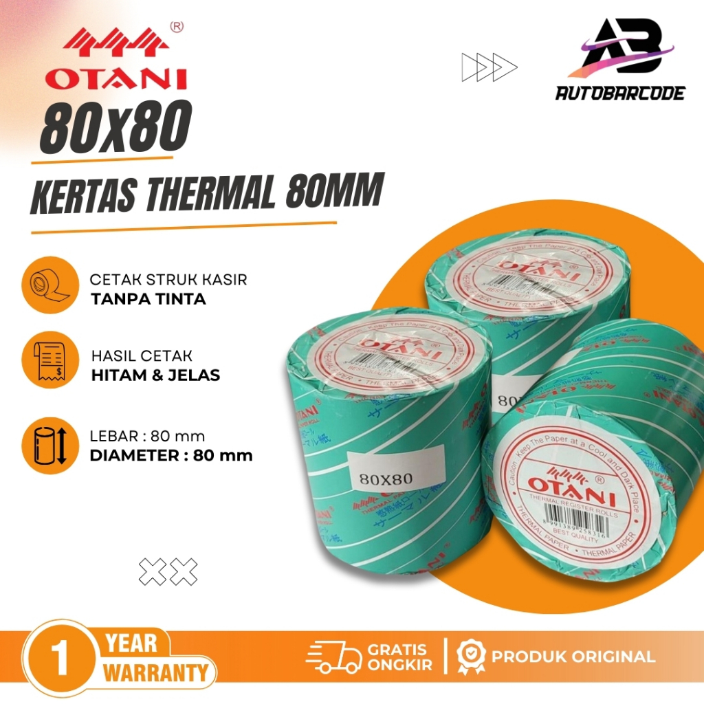 Jual Kertas Thermal Otani 80X80 Printer 80MM 79x80 Kasir Struk Nota ...