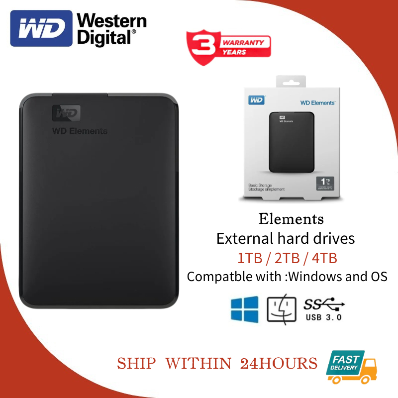 Jual Western Digital Elements 500GB 1TB 2TB 4TB - HDD Portable hard ...