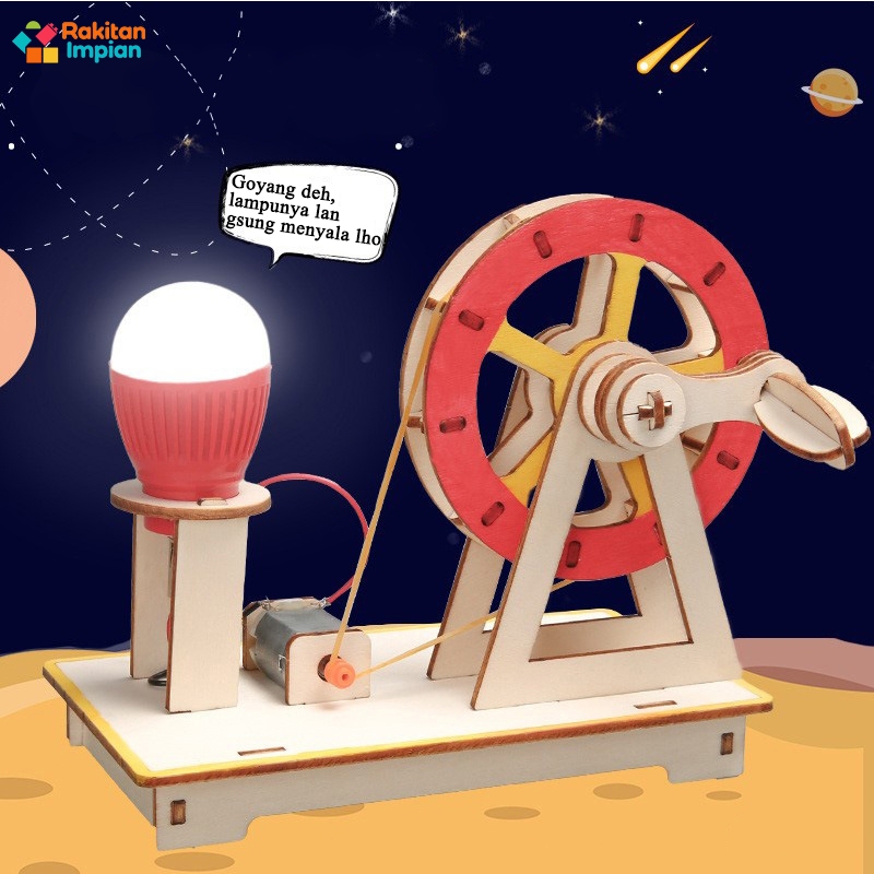 Jual Eksperimen Sains Generator Tangan | Puzzle Kayu DIY Bahan Rakitan ...