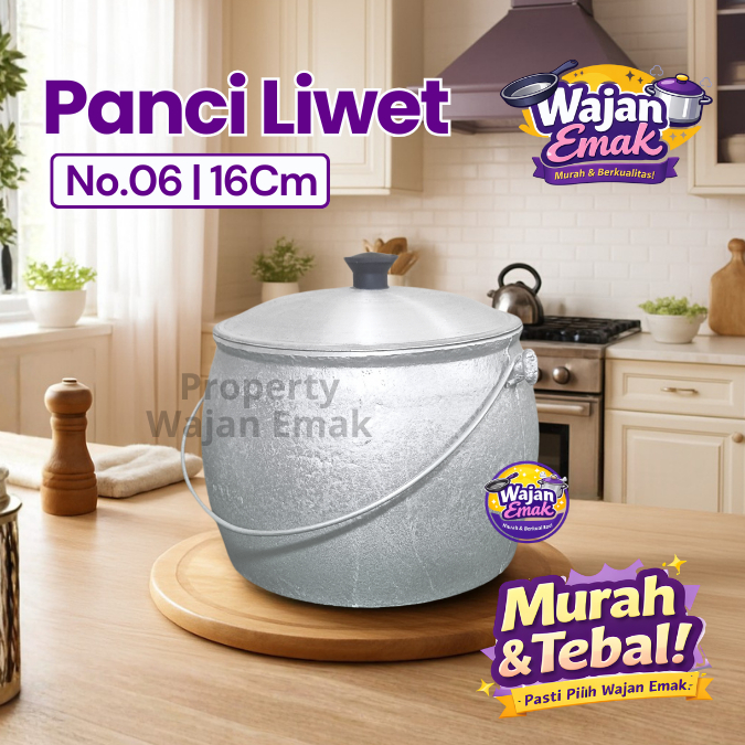 Jual Panci Kastrol Liwet Aluminium Tebal No 6 | 16cm Anti Lengket ...