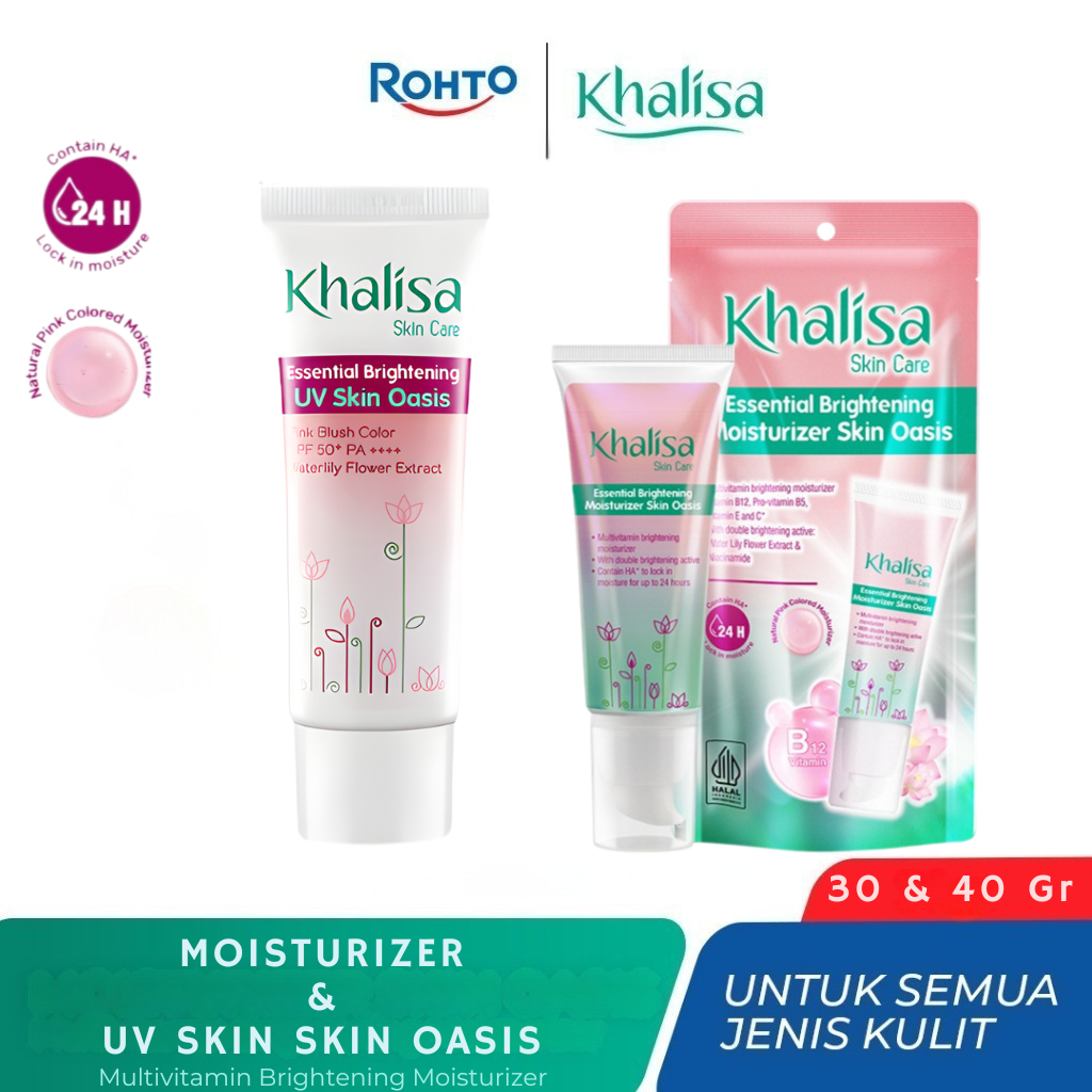 Jual KHALISA Essential Brightening Moisturizer & UV Skin Oasis SPF 50 ...