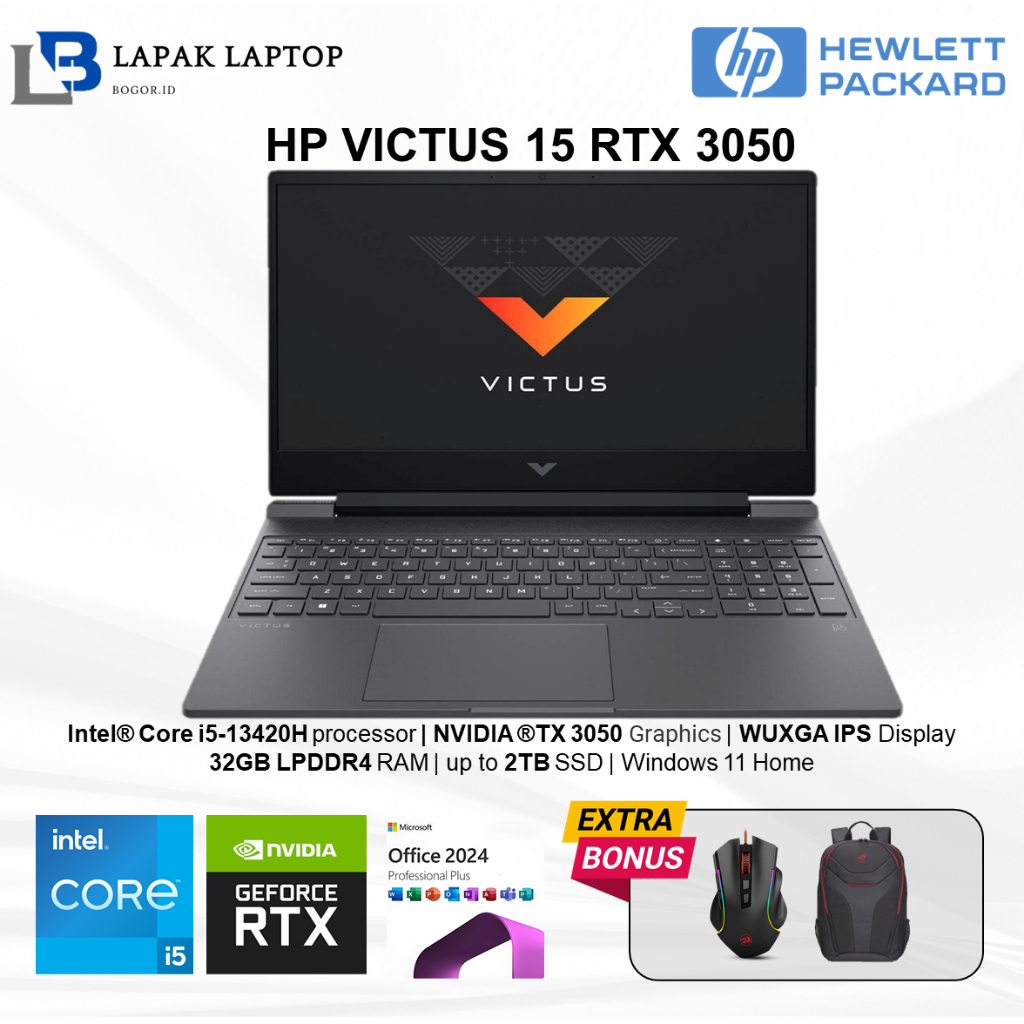 Jual Laptop Gaming HP Victus 15 Intel Core i5 13420H 32GB 2TB RTX3050 ...