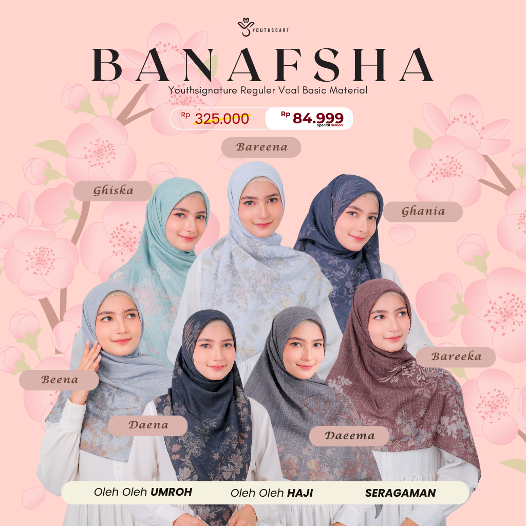 Jual Youthscarf I Voal Signature I Banafsha Series I hijab printing ...