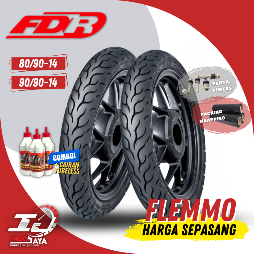 Jual [HARGA SEPASANG] BAN FDR FLEMMO ( 80/90-14 & 90/90-14 ) RING 14 ...
