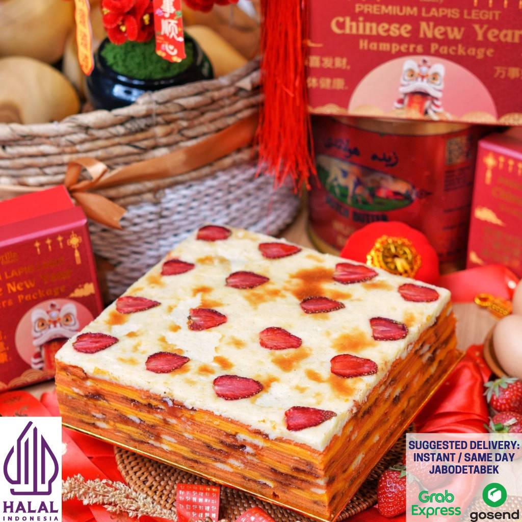 Jual Lapis Legit Strawberry Cheesecake 18x18 Orilla Bakery Premium Full ...