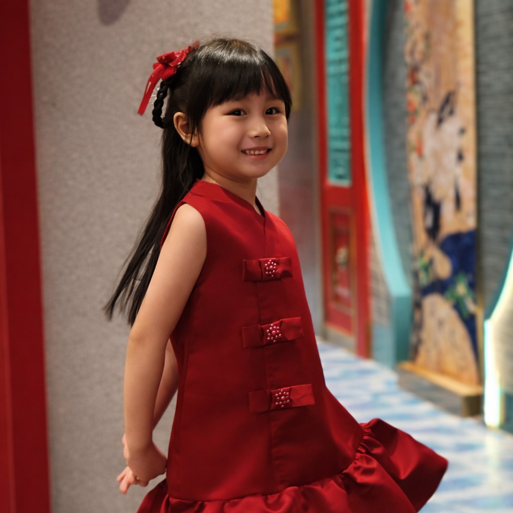 Jual [AMBER] 2-10T CNY 2026 Hana Korean Satin Qipao| Dress Hanfu ...