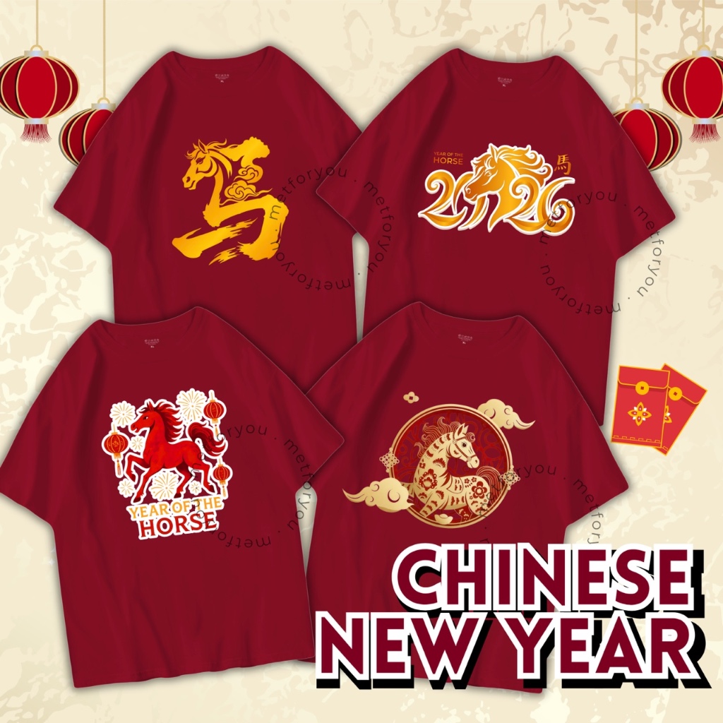 Jual IMLEK 2026 EDITION - Baju Kaos Imlek Kuda CNY Shio Kuda Horse ...