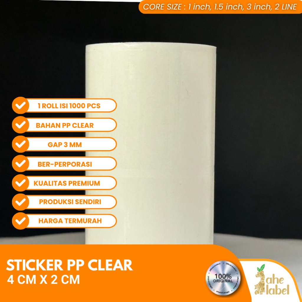 Jual Label Sticker Transparant 40 x 20mm isi 1000 pcs | Shopee Indonesia